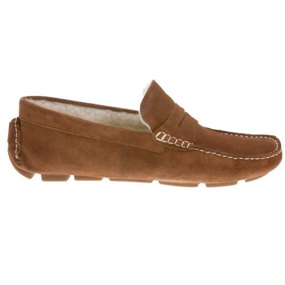 Bloomingdale's | Shoes | The Men Store Shearling Moc Toe Slippers Tan ...